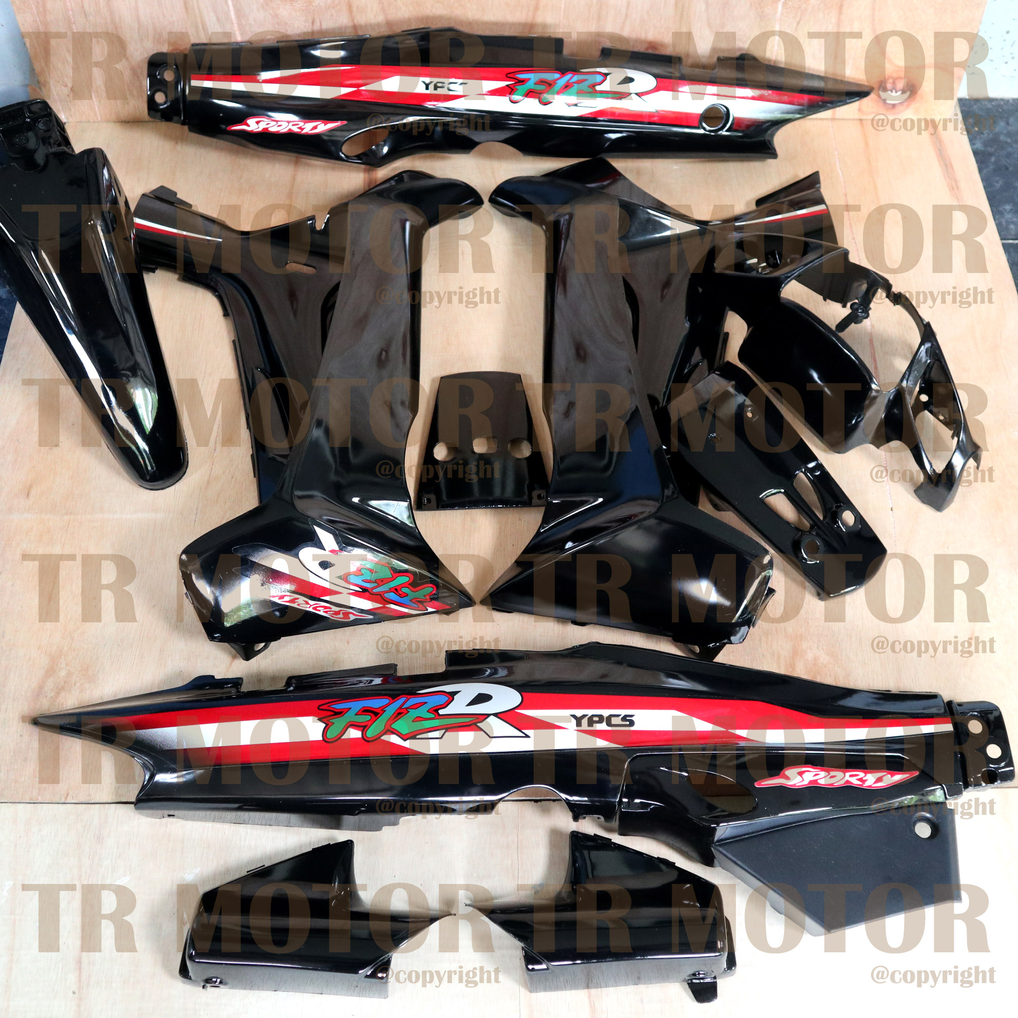 Cover Body Fizr F1zr Hitam 1997 Merah Full Set Halus Cover Bodi Yamaha ...