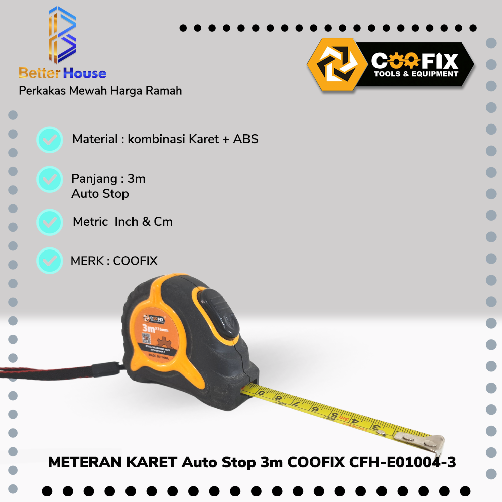 Meteran Ukur Besi 3m Meter Steel Measuring Tape COOFIX CFH-E01004-3 ...
