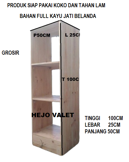 RAK SERBAGUNA SIAP PAKAI FULL KAYU JATI BELANDA TINGGI 100CM PANJANG ...