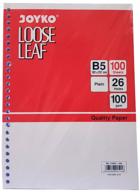 HAN STATIONERY Kertas Loose Leaf File Binder B5 JOYKO Isi 100 Lembar ...