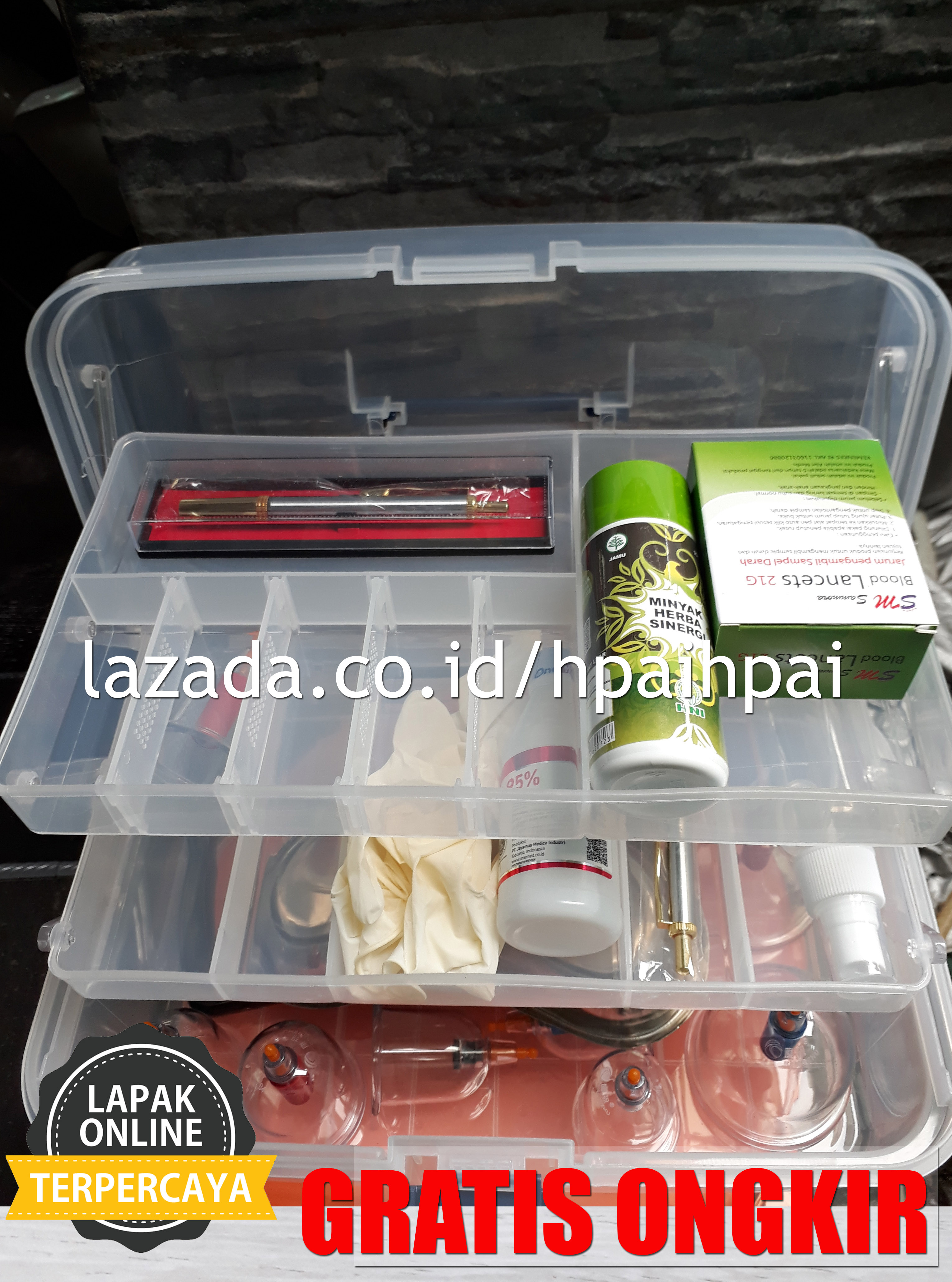 Tempat Alat bekam Transparan / box bekam transparant Tingkat / Toolbox Transparan / Tool Box ...