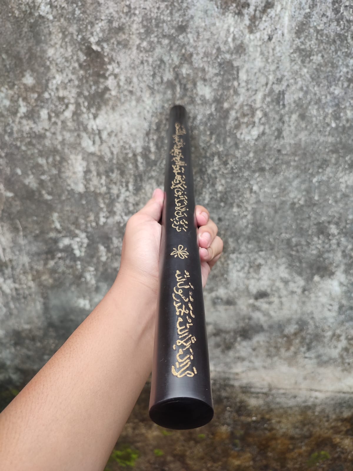 Tongkat Toya Kayu Kelor Hitam Asli Ukir Kaligrafi Panjang 50 cm ...