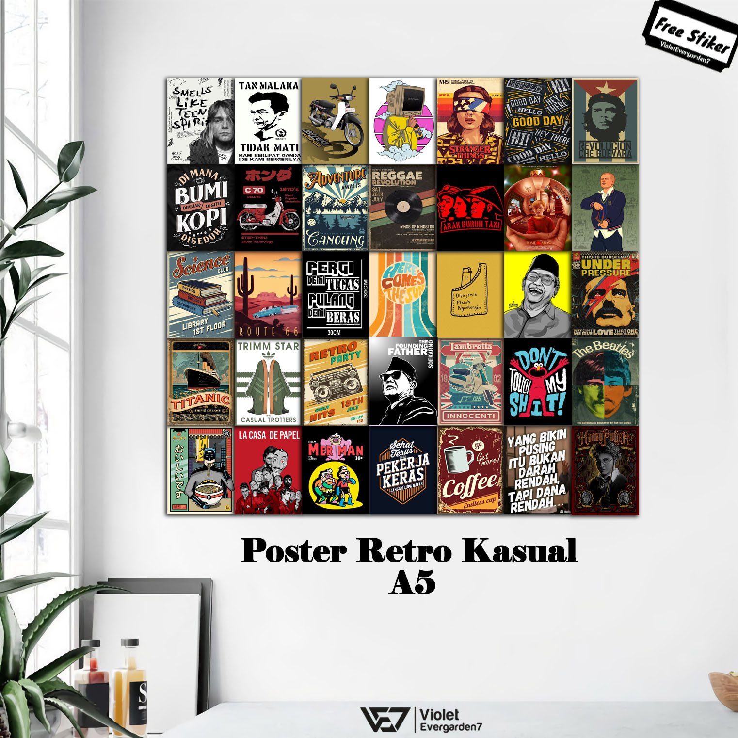 POSTER TEMPEL HIASAN DINDING VINTAGE / FREE STIKER/ FREE CUSTOM/ GAMBAR ...