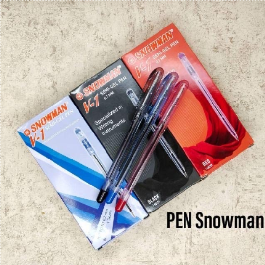 (1PAK) BALLPOINT / BOLPOIN / PEN SNOWMAN V1 0.7MM | Lazada Indonesia