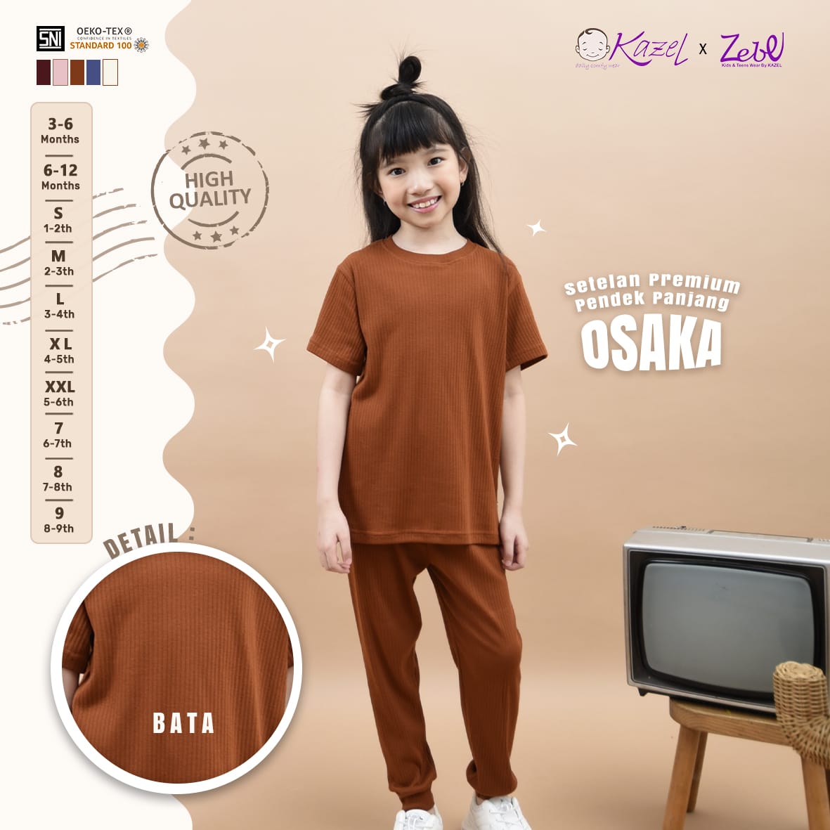 Kazel x Zebe Osaka Edition Setelan Anak Pendek Panjang (1 Tahun - 9 Tahun) | Lazada Indonesia