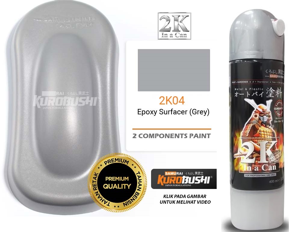 Pilok Pilox Samurai Paint Epoxy 2K 2K04 Surfacer Grey / Epoxy Cat Dasar ...