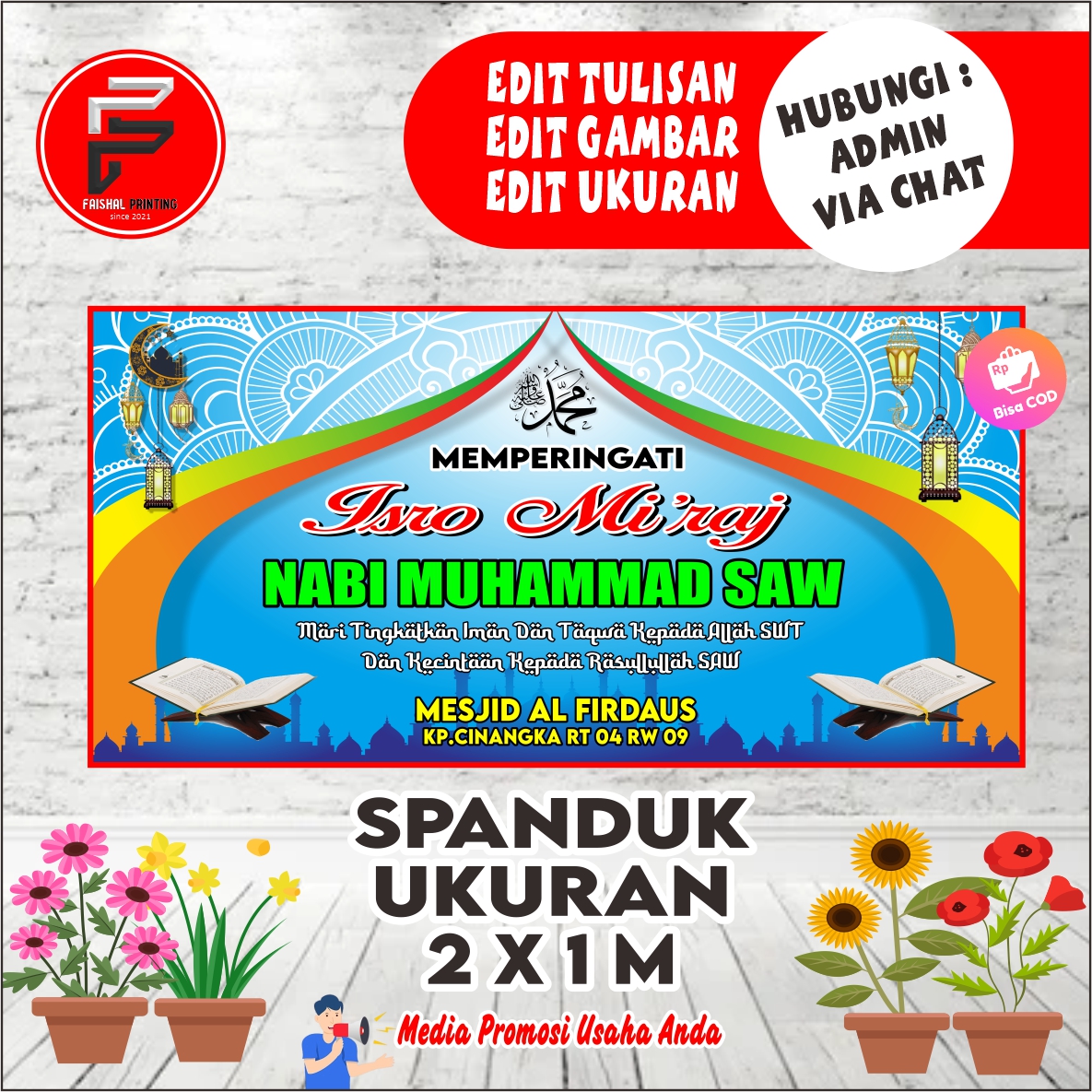 Spanduk Isra Miraj / Banner Isro Miraj / Spanduk Peringatan Hari Besar ...