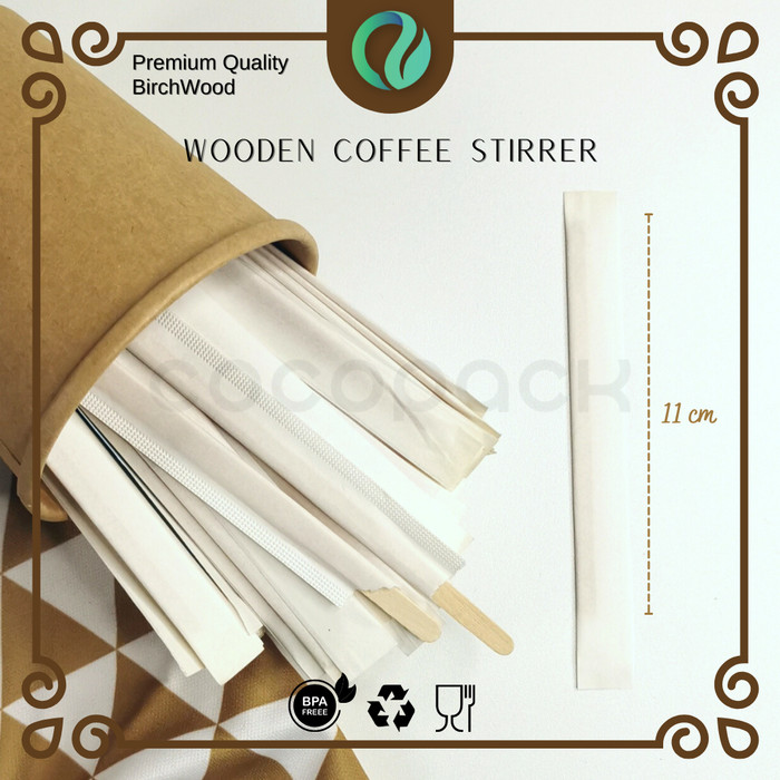 Stick Kayu Pengaduk Kopi Wooden Coffee Stirrer 11cm | Lazada Indonesia