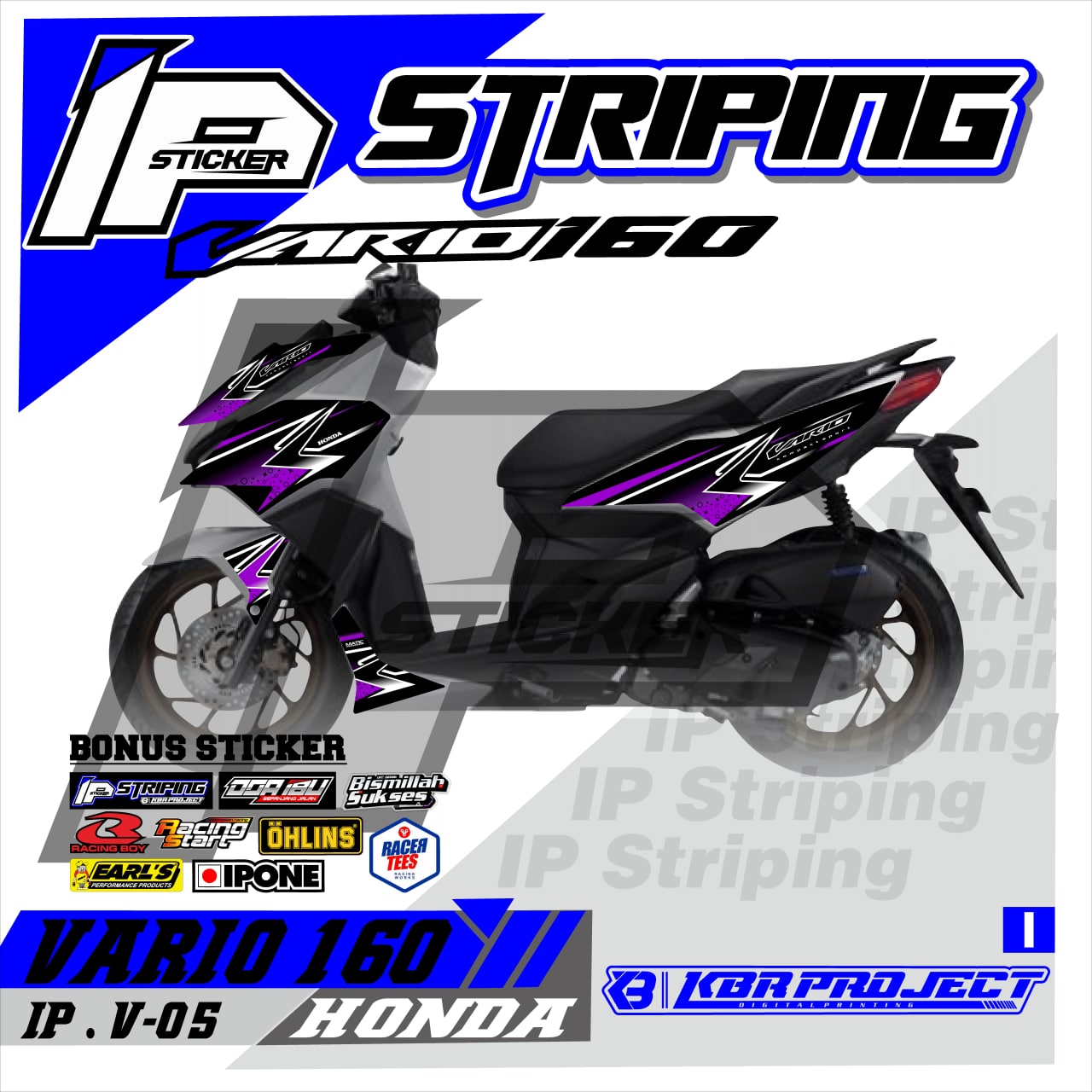Striping VARIO 160 - Sticker Striping Variasi List Honda VARIO 160 IP.V ...