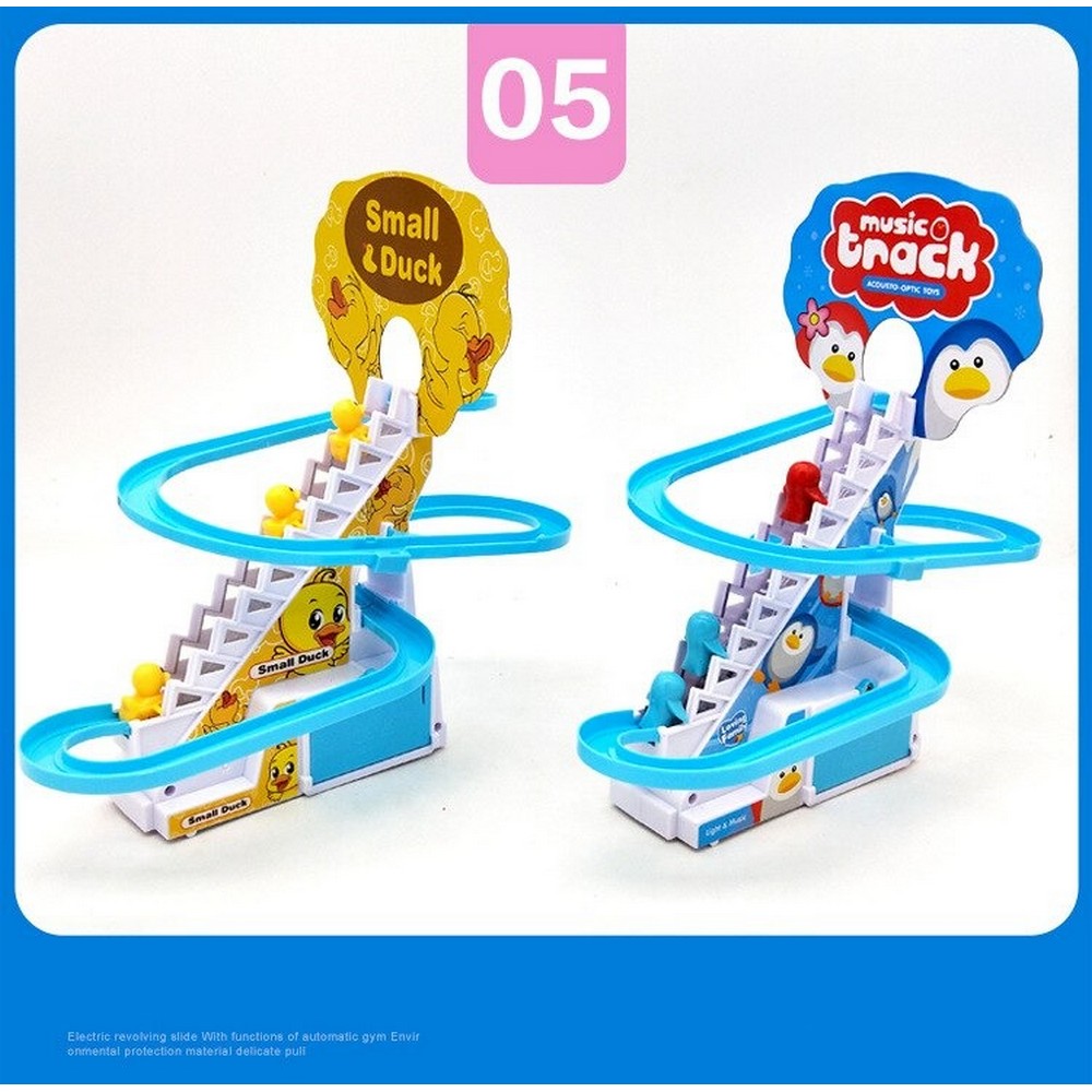 BW-M291 Mainan Anak Track Balap Naik Tangga Seluncuran Penguin Karakter ...