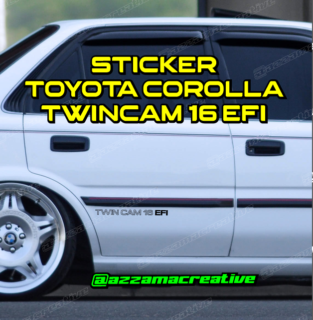 Stiker Toyota Corolla Twincam 16 EFI Stickers side door | Lazada Indonesia