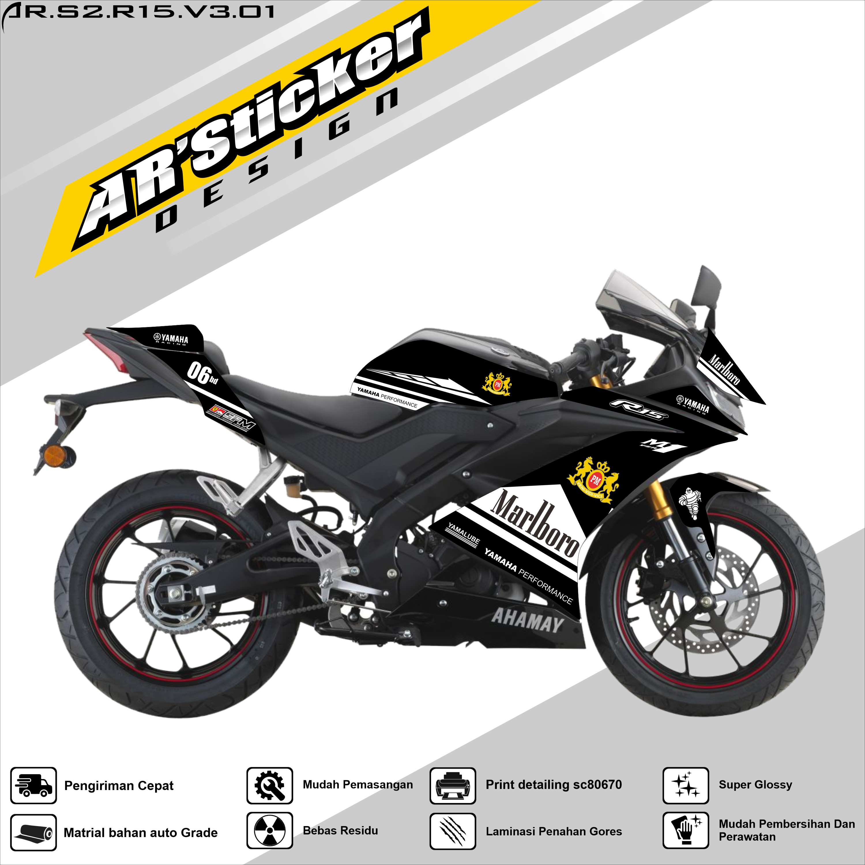 R15 Sticker Striping R15 V3 - Stiker Motor Yamaha R15 V3 List Variasi ...