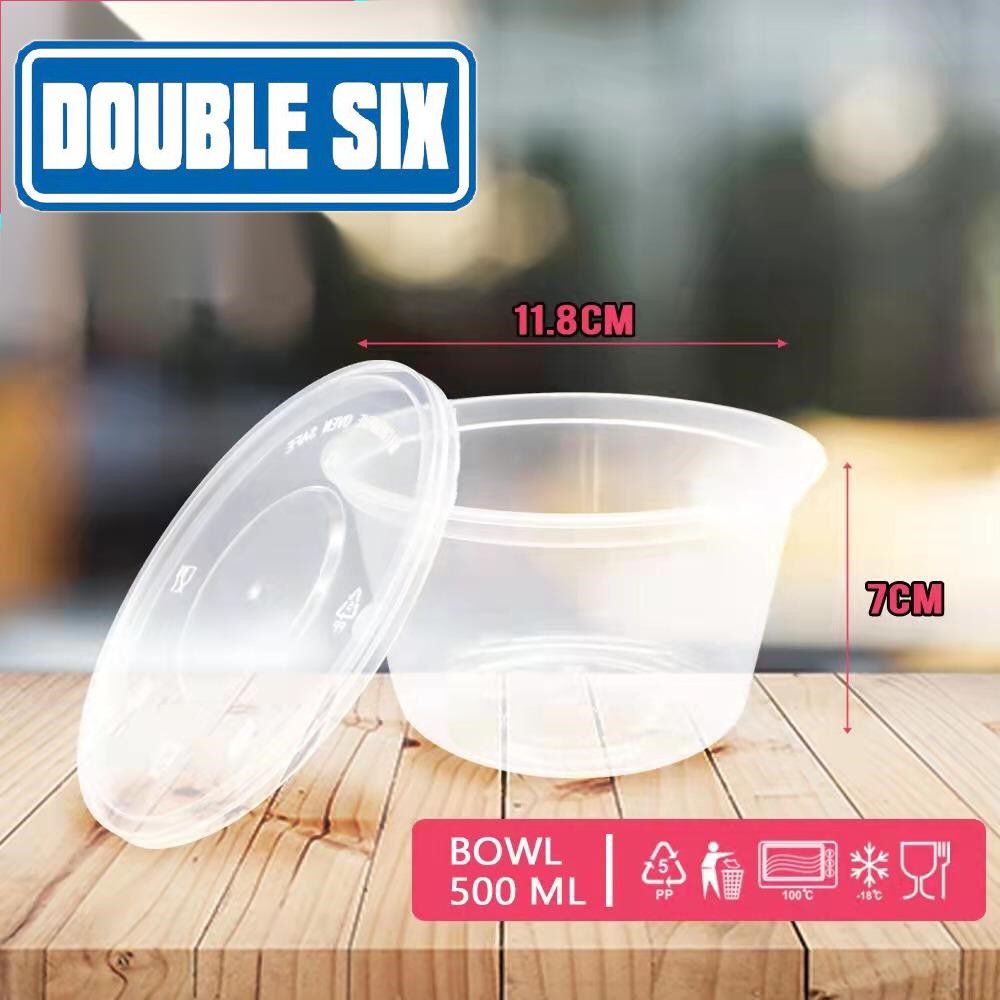 (HARGA 1PACK=25SET) MANGKOK MAKAN OTIPACK THINWALL BULAT + TUTUP 500ML ...