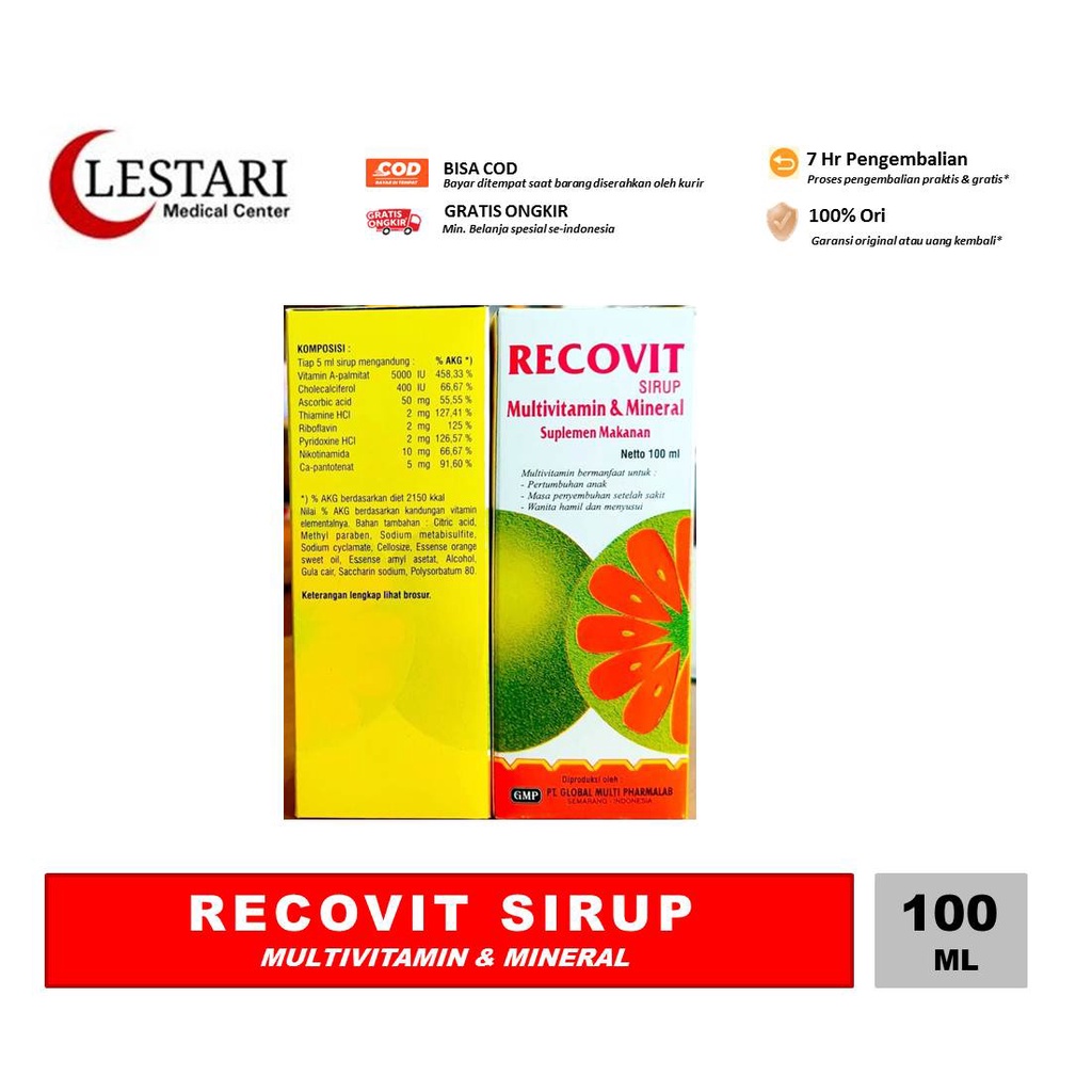 Recovit Sirup 100 ml - Multivitamin & Mineral | Lazada Indonesia