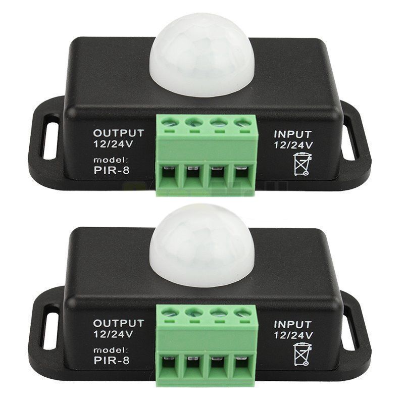 2 X DC 12V/24V 8A Body Infrared PIR Motion Sensor Switch LED Light ...