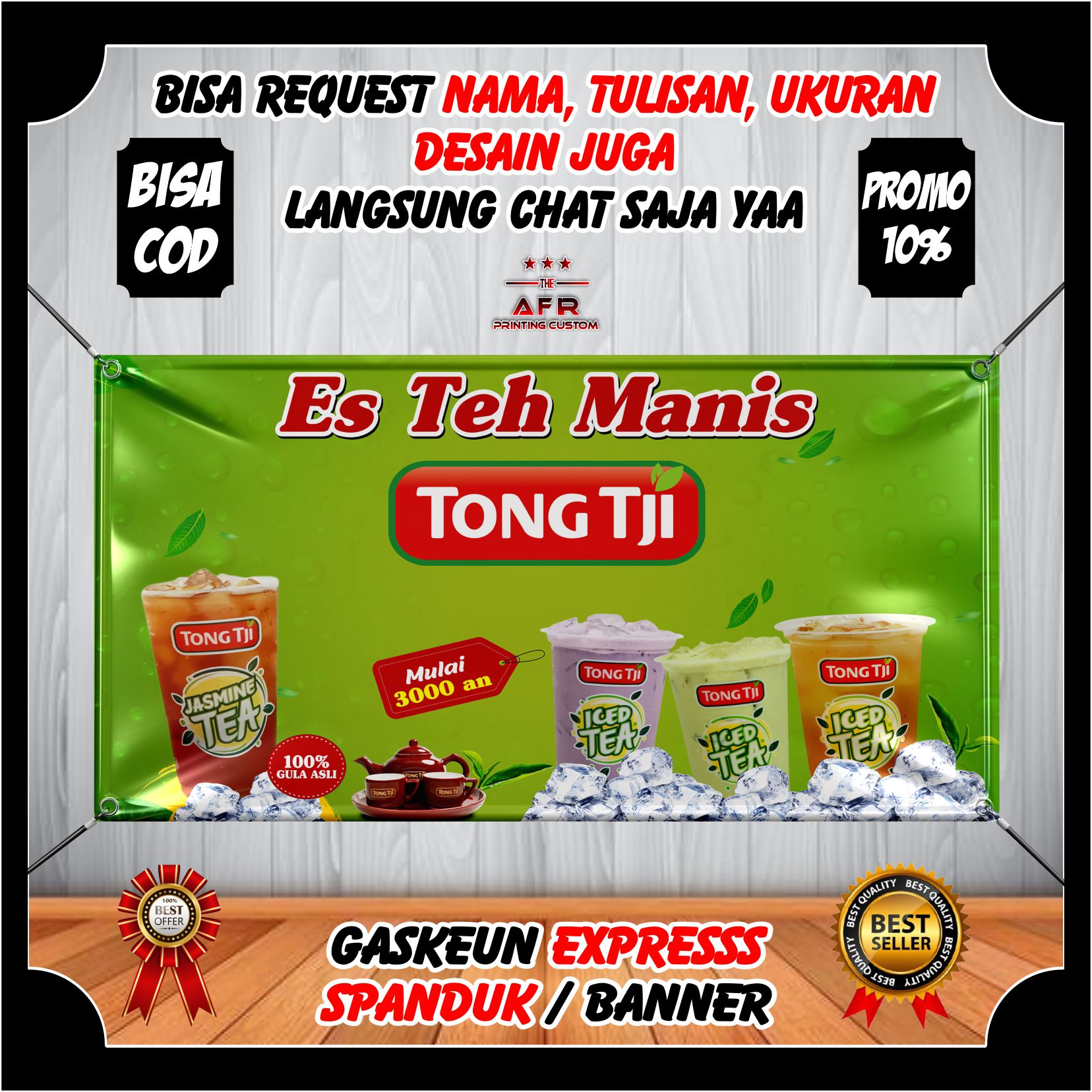 Spanduk Banner Backdrop Es Teh Manis Tong Tji - Banner Spanduk Jualan ...
