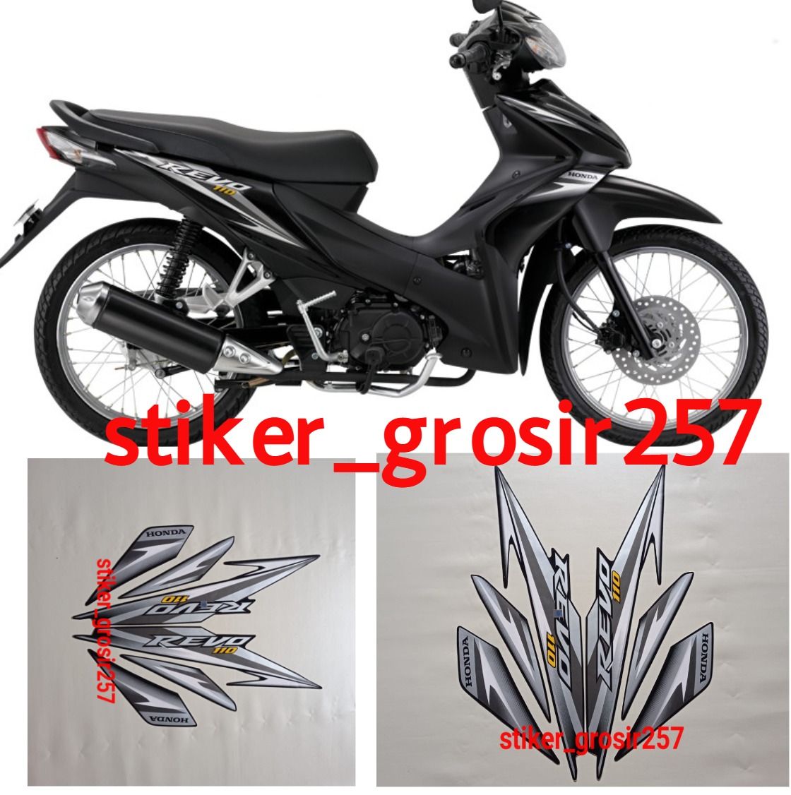 STIKER STRIPING LIS POLET BODY MOTOR REVO ABSOLUTE STD 110 2010 HITAM ...