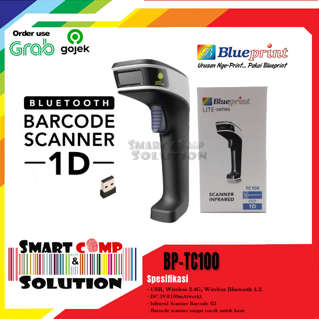 Barcode Scanner Blueprint CCD 1D Auto Scan USB + Bluetooth BP-TC100 ...