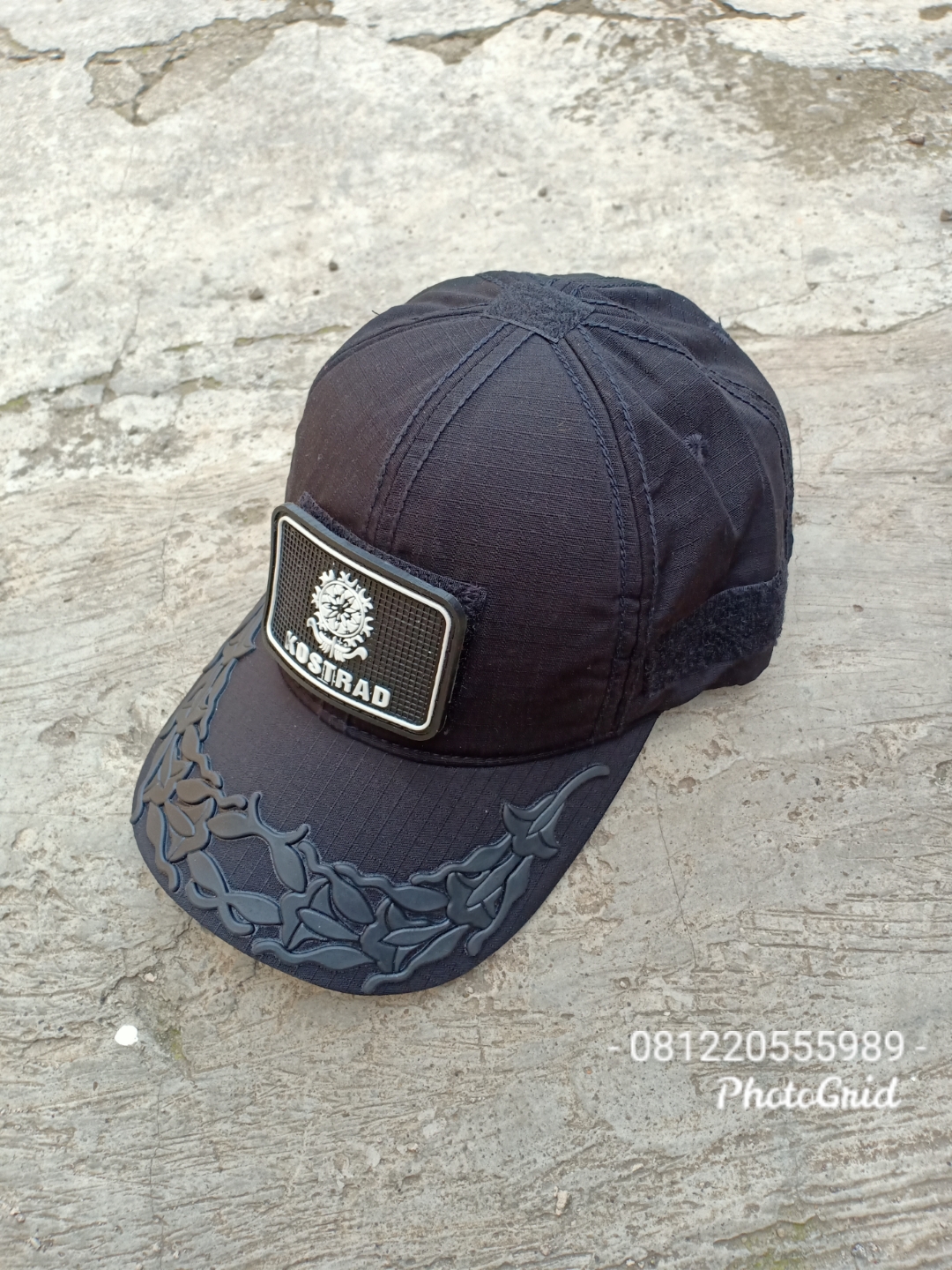 Topi pamen TNI AD hitam free patch rubber logo kostrad putih | Lazada ...