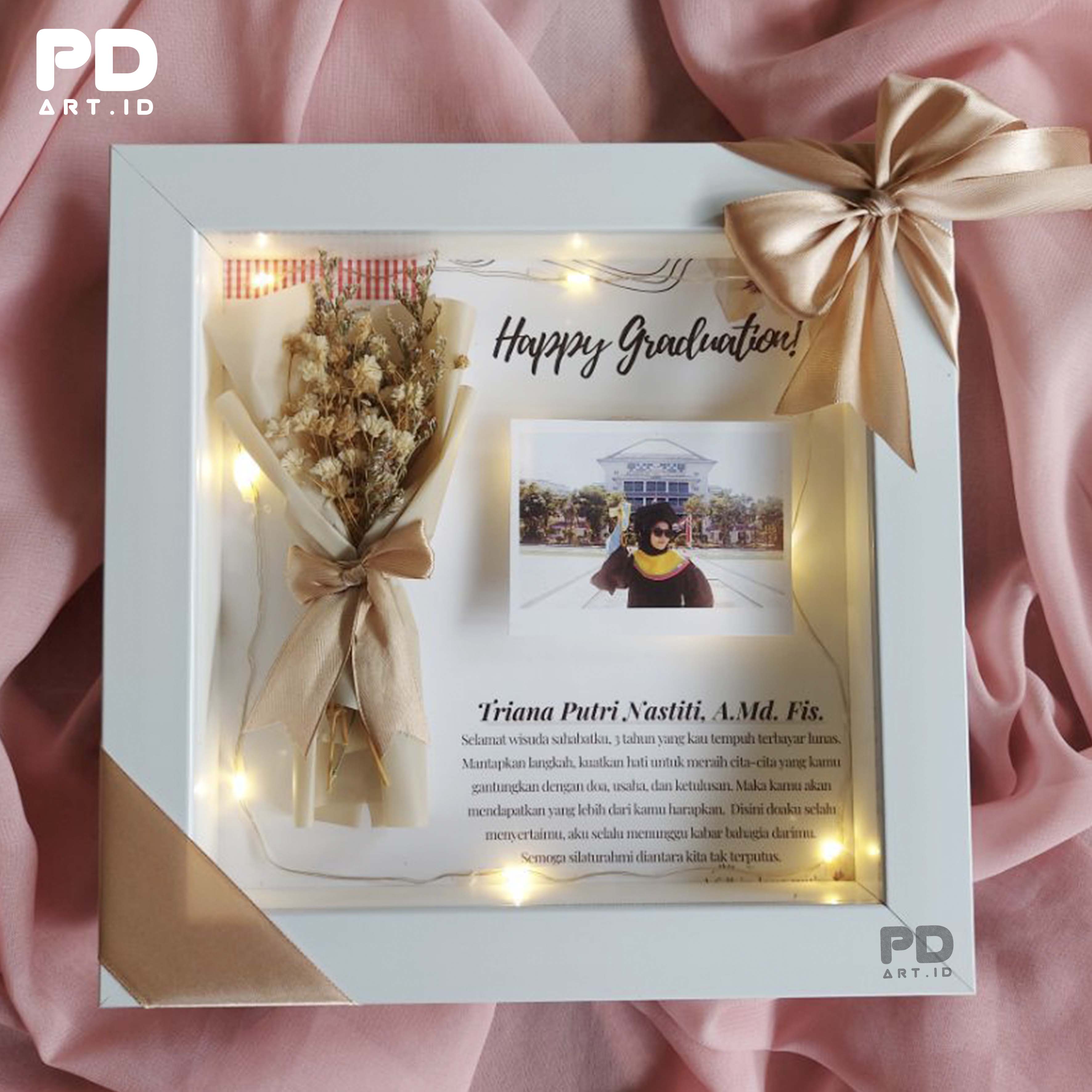 Flower Frame 3D Aesthetic ada lampunya / Kado Untuk Pacar cowok 1 paket ultah / Bingkai 3D ...