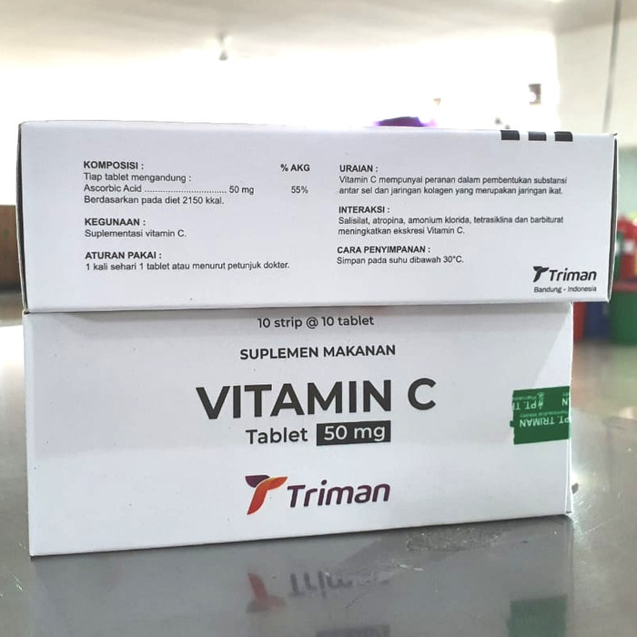 Triman Vitamin C 50Mg Vitc 100Tabs 50 Mg 100 Tablet Bpom Kimia Farma ...