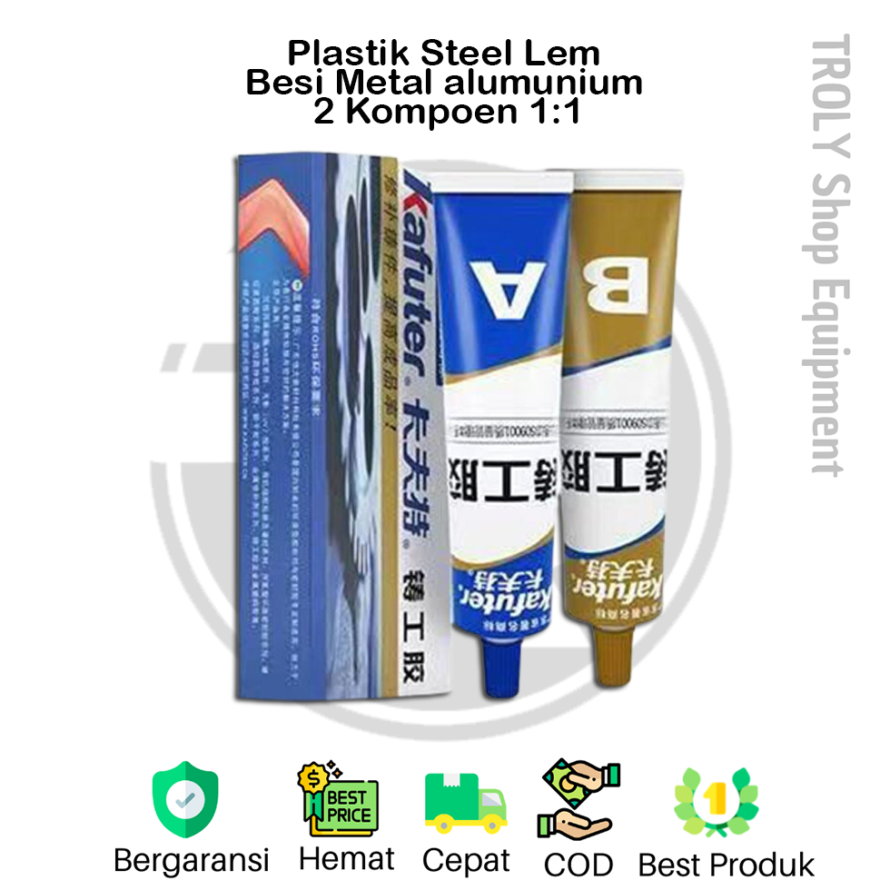 Plastik steel lem epoxy 2 komponen lem besi alumunium metal | Lazada ...