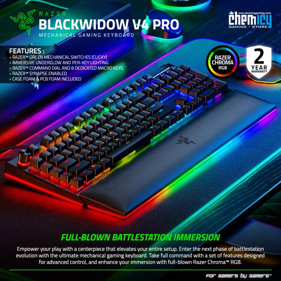 Razer Blackwidow V4 Pro RGB Mechanical Gaming Keyboard | Lazada Indonesia