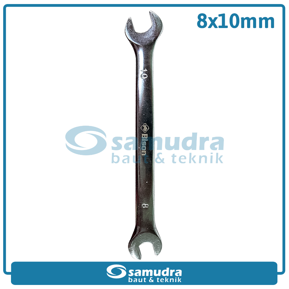 Kunci Pas 8x10 mm BISON Alat Buka Baut 8 x 10 Double Open End Wrench ...
