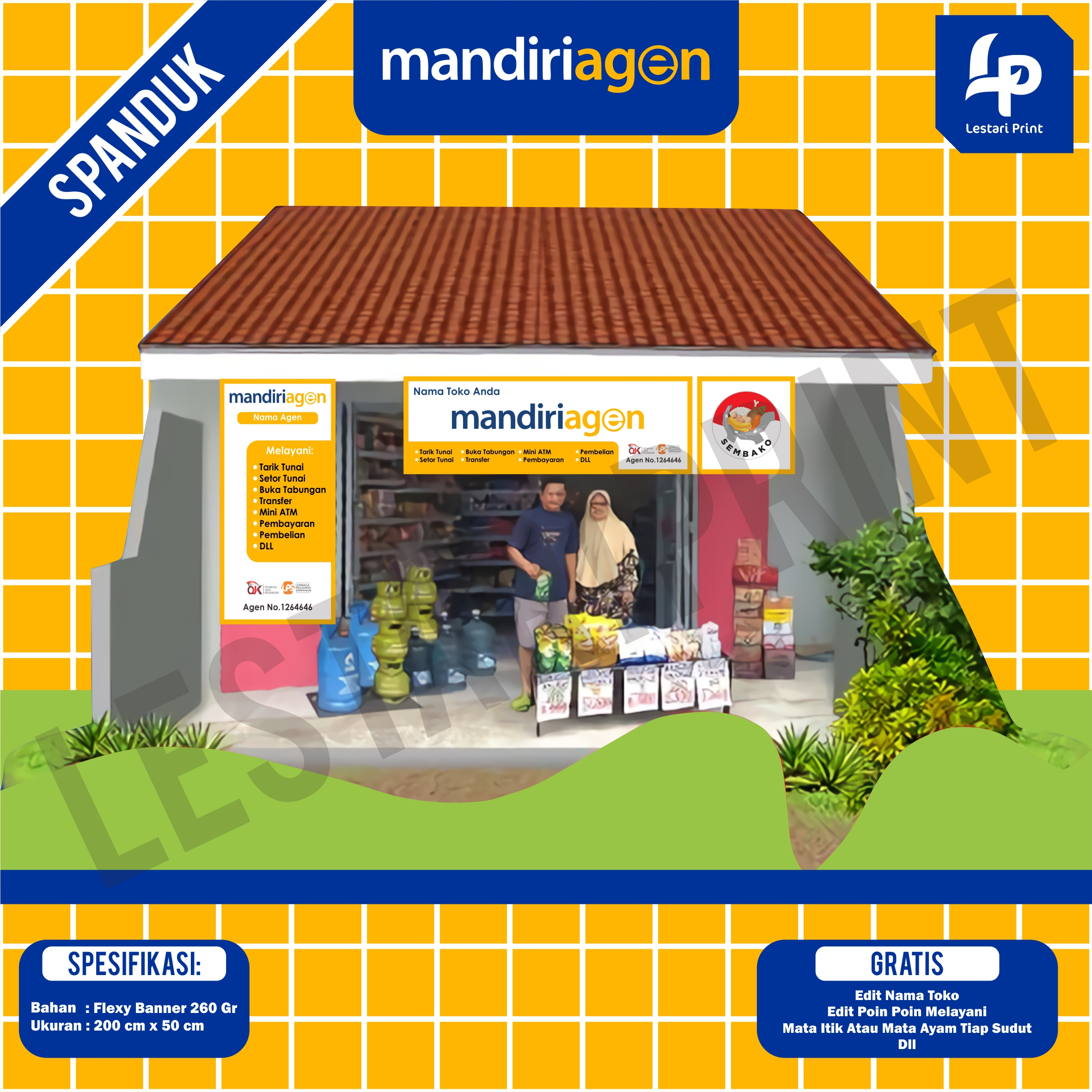 SPANDUK MANDIRI AGEN SEMBAKO / AGEN MANDIRI / BANNER MANDIRI / CUSTOM ...