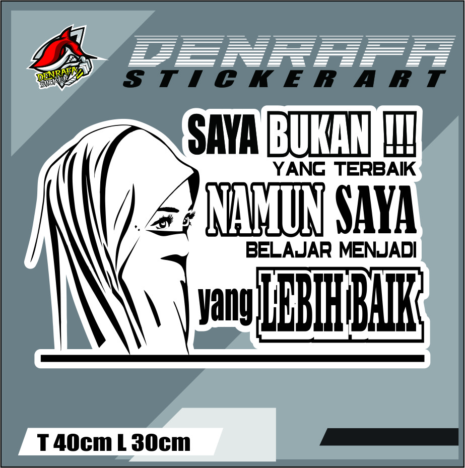 KATA KATA CEWEK HIJAB STICKER CUTTING BUSA KACA & PINTU TRUK | Lazada ...