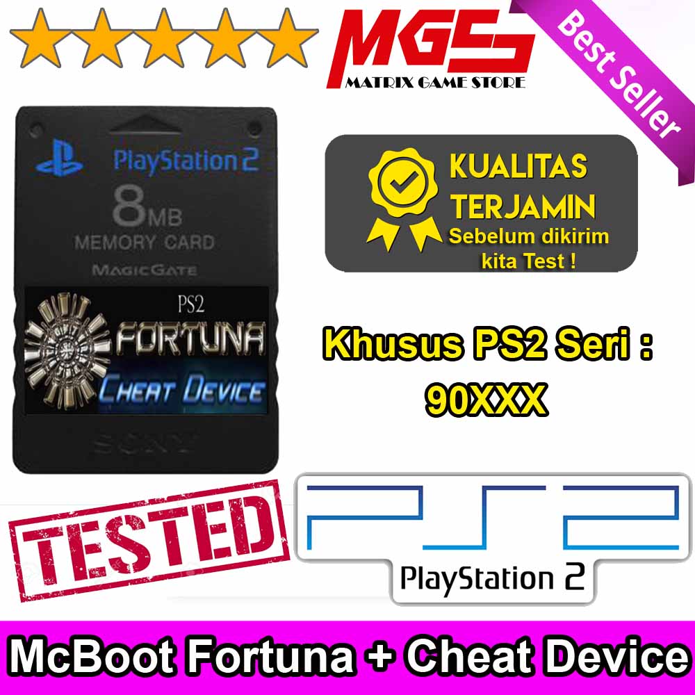 Memory Card MC Boot MCboot Fortuna + Cheat Device PS2 PS 2 Seri SCPH ...