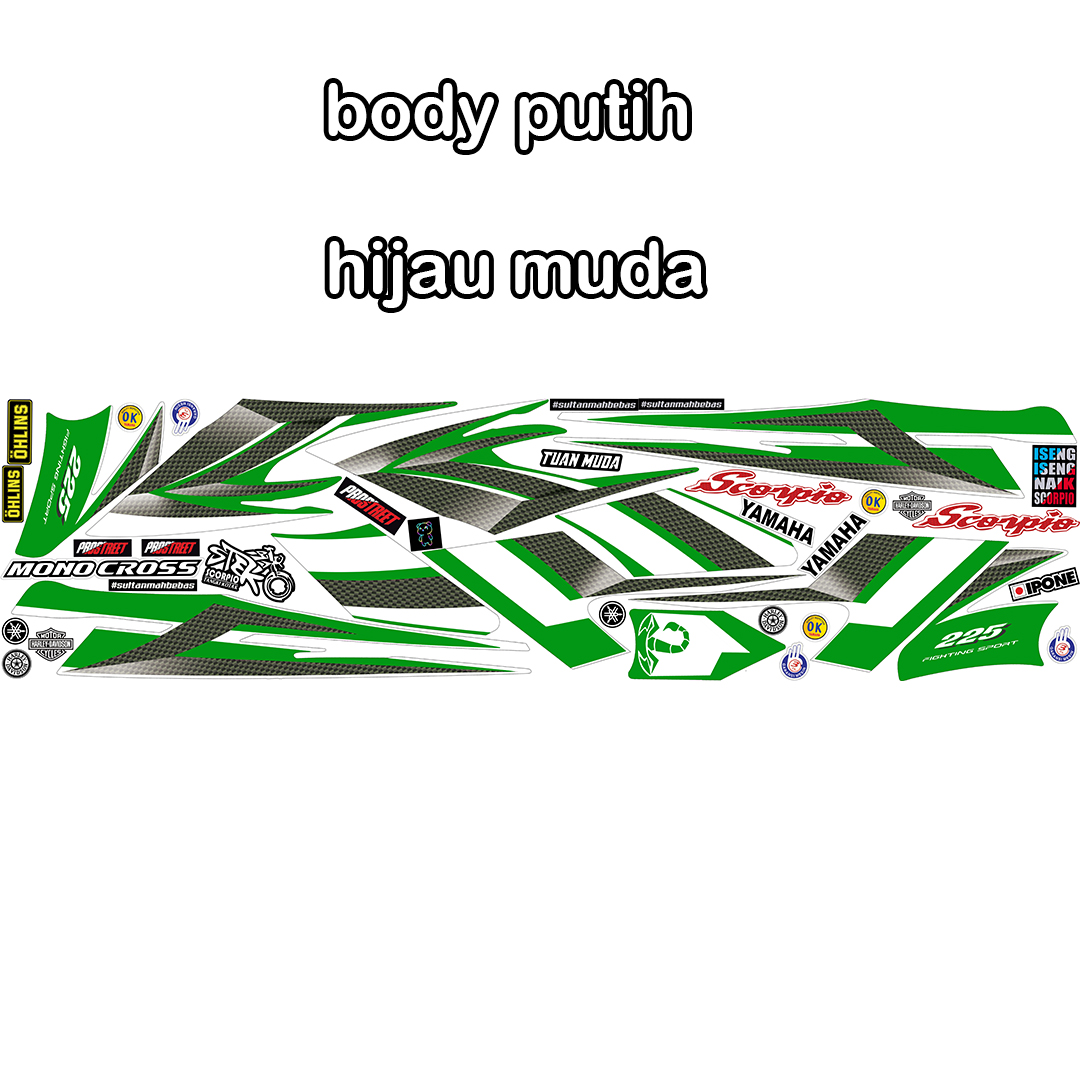 stiker striping scorpio steko warna hijau muda | Lazada Indonesia
