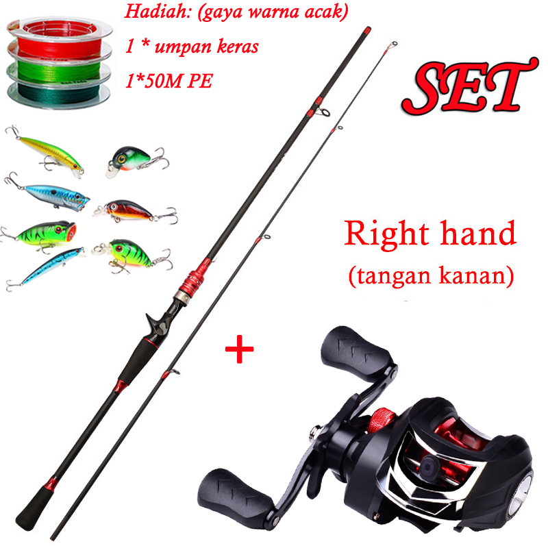 Joran Pancing Set 1.8m 2.1m Joran Dan Reel BC Joran Casting Set Joran ...