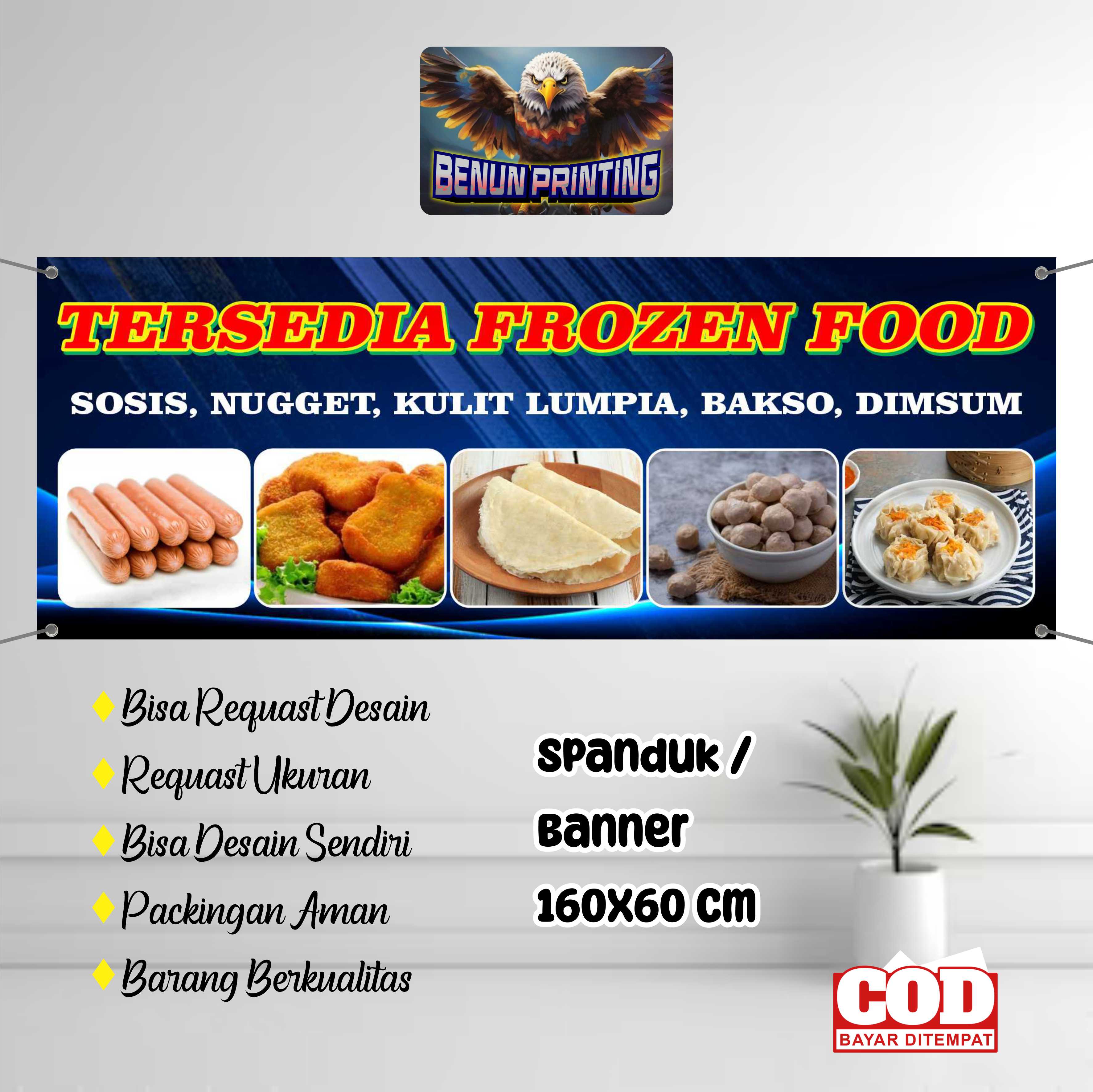 Spanduk Banner 160x60 Frozen Food Custom Desain | Lazada Indonesia