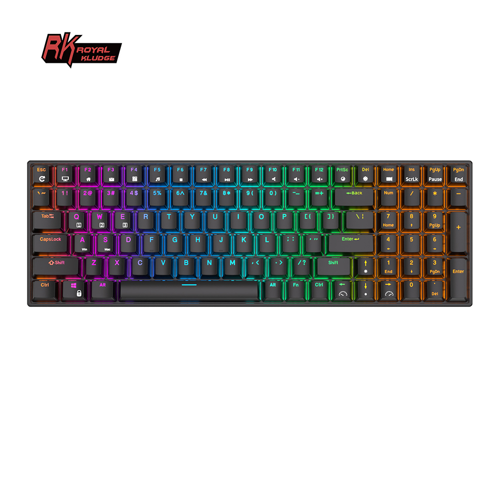 RK ROYAL KLUDGE RK100 Keyboard Mekanis Nirkabel, Bluetooth5.1/2.4G ...