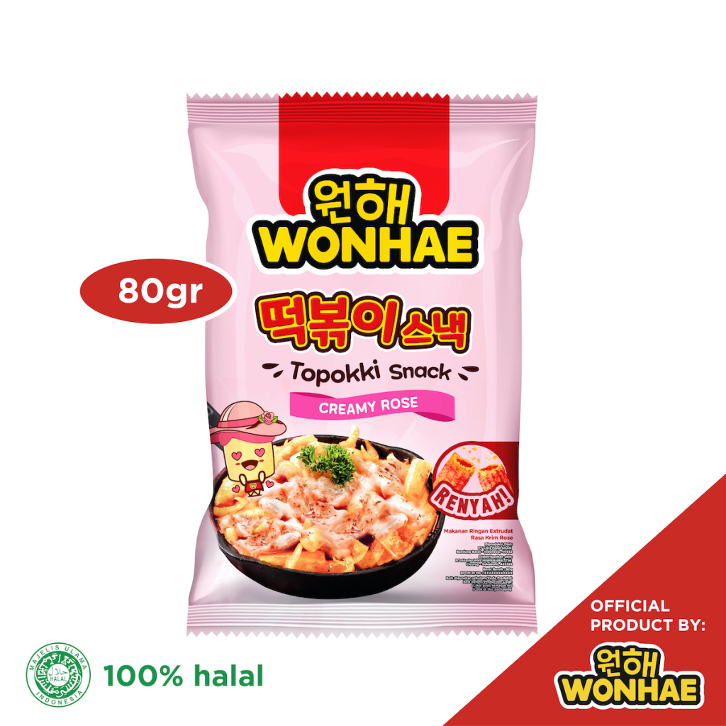Wonhae Topokki Snack Creamy Rose 80 gr by Mujigae Official Store ...