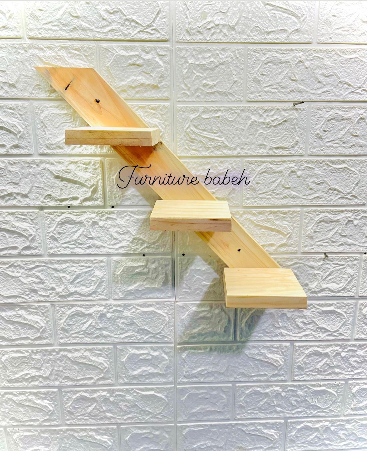 Furniture rak bunga,rak tempel dinding model tangga 3 susun,rak dinding ...