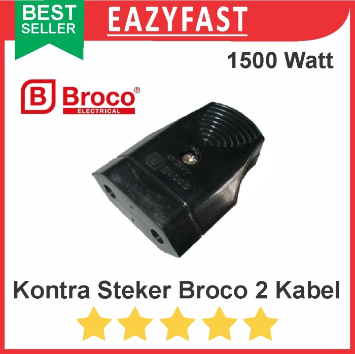 Contra Steker Broco 2 Kabel Colokan Female Kontra Stop Kontak Terminal ...