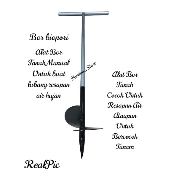 Alat Bor tanah untuk membuat Sumur resapan Biopori, | Lazada Indonesia