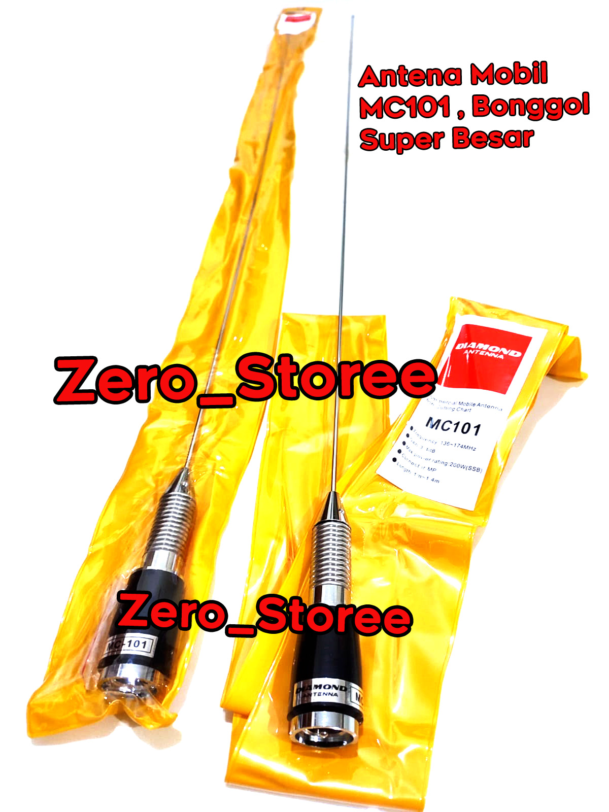 DIAMOND Antena MC101 Mobil VHF rig ht panjang Pecut BKN M150 Antenna ...