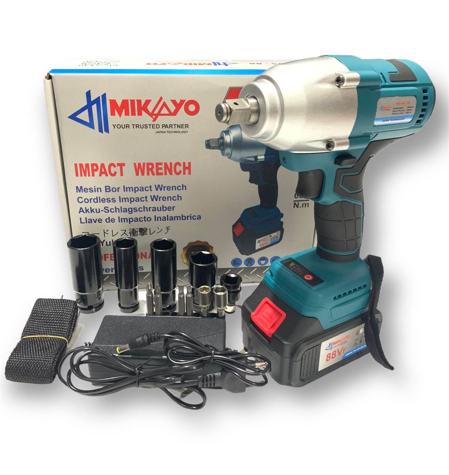 MESIN IMPACT SET MIKAYO 88 VOLT Mesin Impact Wrench Cordless Impact Wrench Multi Fungsi 2 ...
