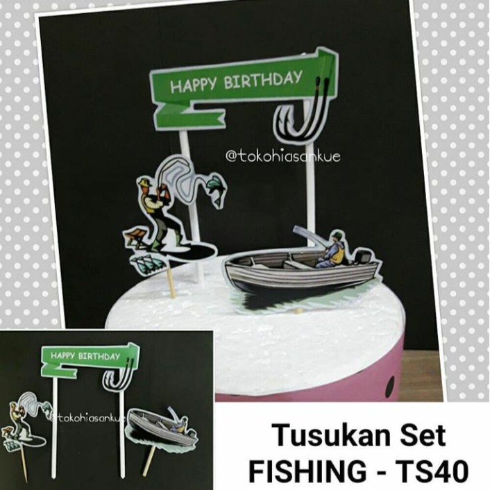 TS 40 - Cake Topper Hiasan Tusukan Kue Mancing Memancing | Lazada Indonesia