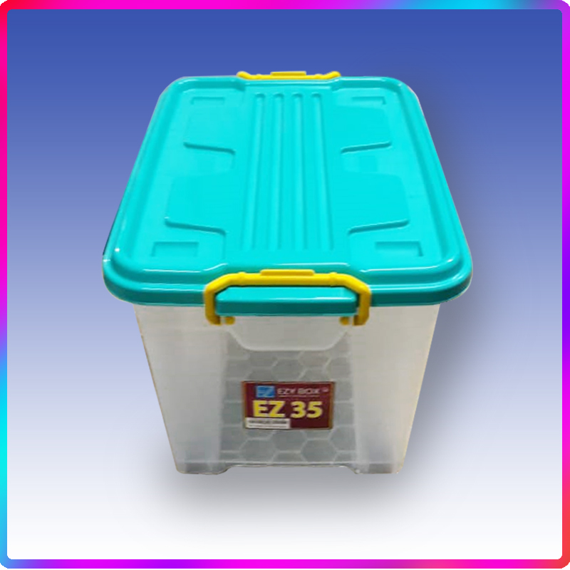 EZY CONTAINER BOX 35 LITER DENGAN 4 RODA KOTAK/WADAH PLASTIK SERBAGUNA ...