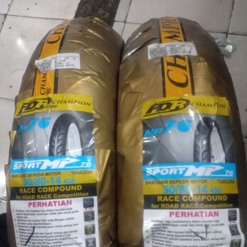 ban fdr mp 76 sepasang dpn/blkg ring 14 ukuran 90-80-14 soft compound ...