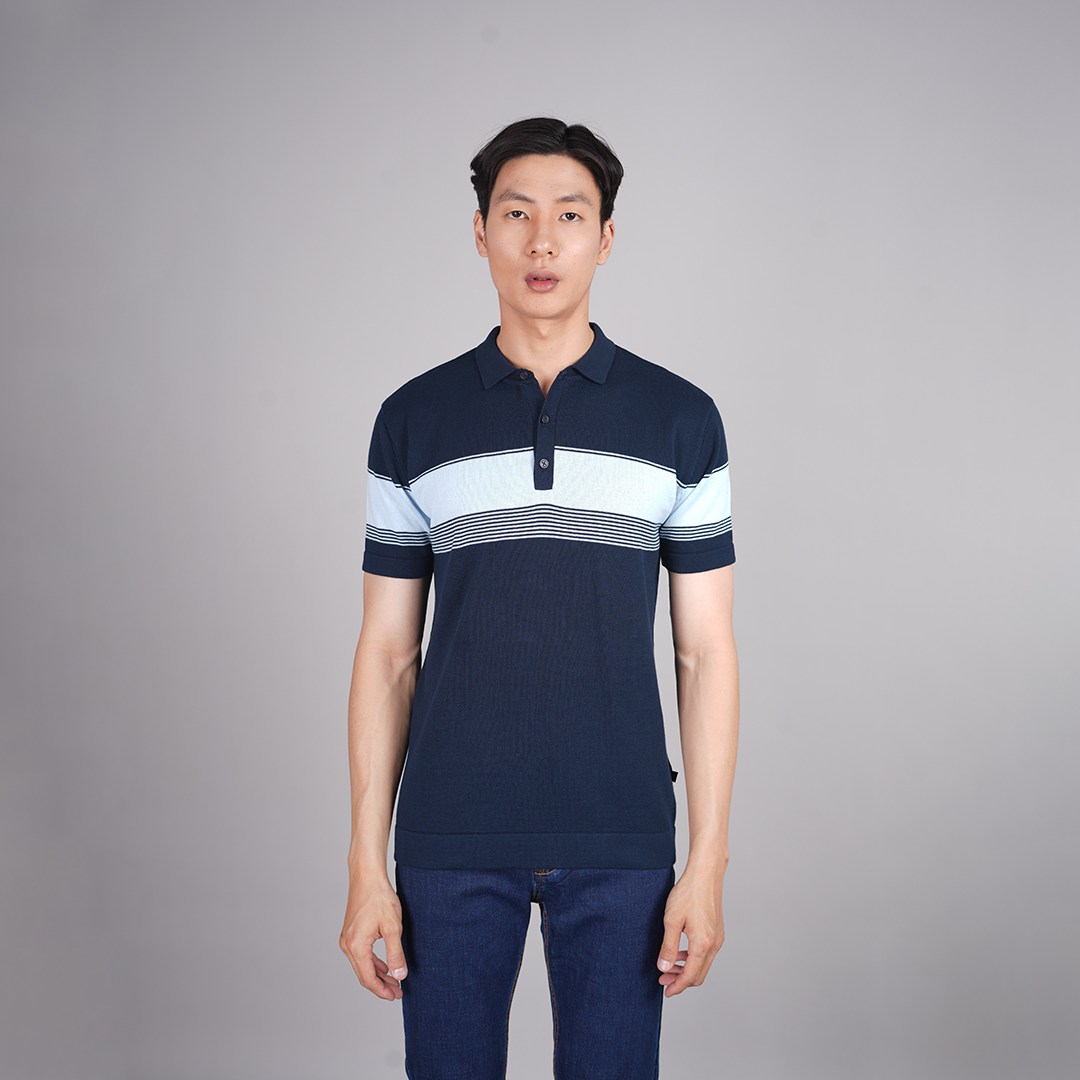Johnwin - Polo Sweater - Kaos Polo - Bahan Sweater - Biru Navy | Lazada Indonesia
