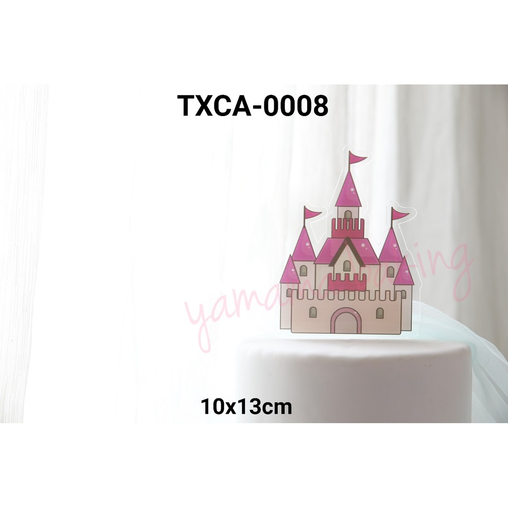 TXCA-0008 Cake topper acrylic akrilik istana castle princess belle ...