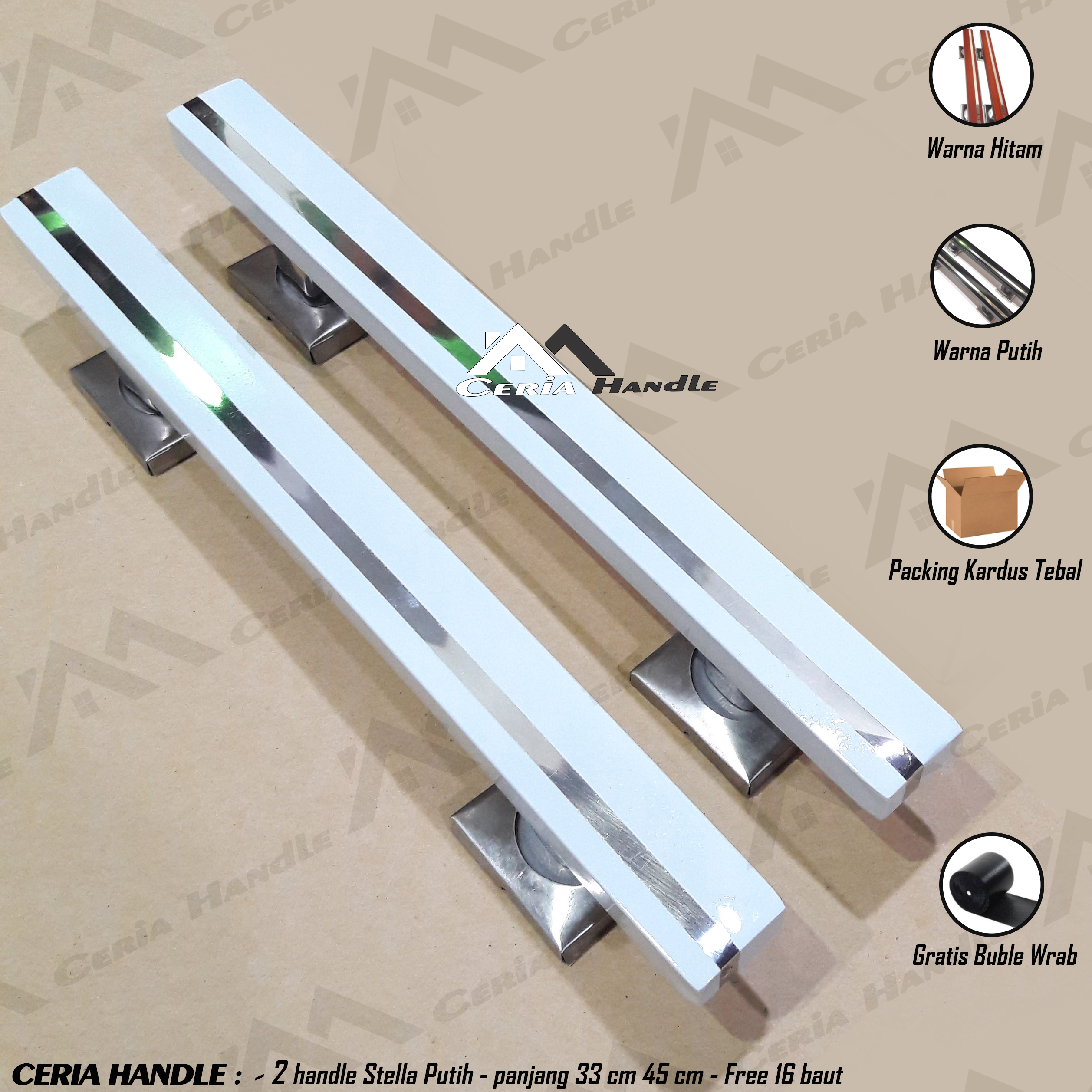 2 dua gagang handle pintu dorong tarik - pegangan pintu minimalis logam ...