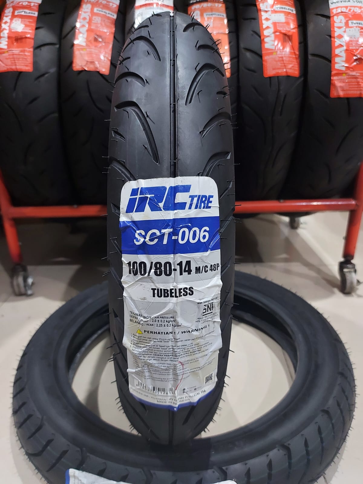 Ban Motor IRC SCT 006 ring 14 Tubeless 100/80-14 free pentil | Lazada ...