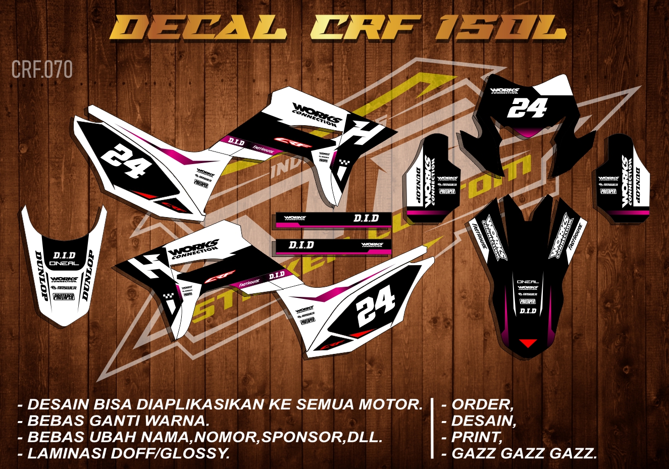 decal crf 150 L custom full body / decal supermoto / decal honda crf ...
