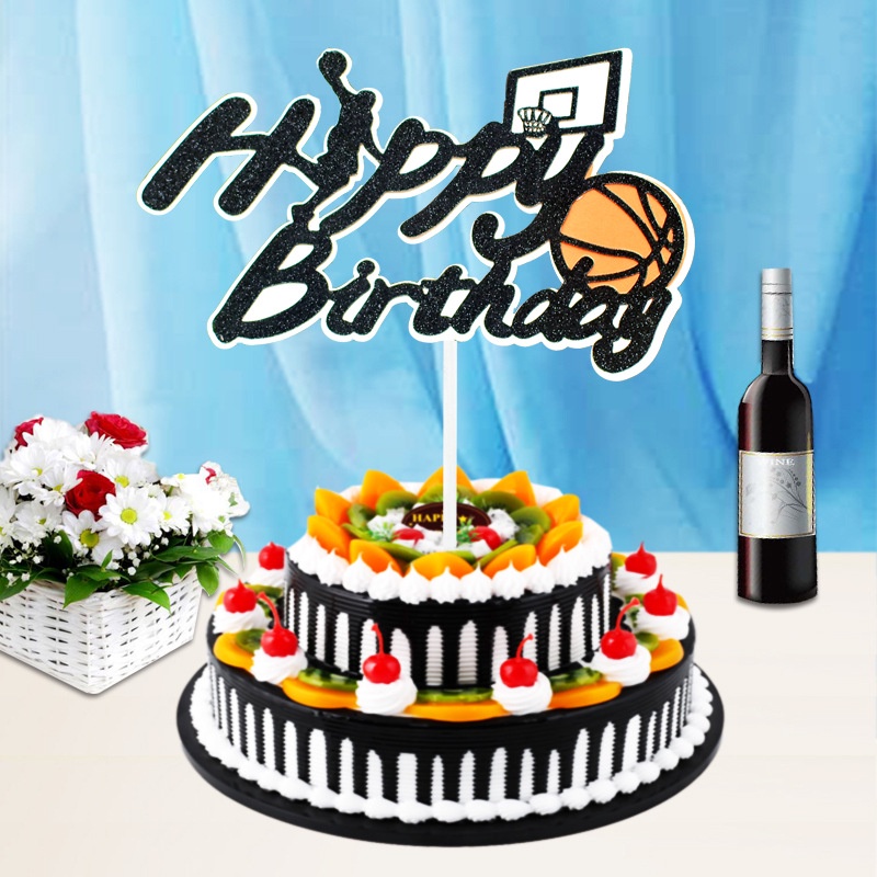 Cake Topper / Topper Kue HBD / Happy Birthday Sepakbola / Basket New ...